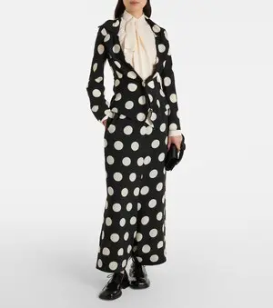 Junya Watanabe Polka-dot Georgette Blazer - Black