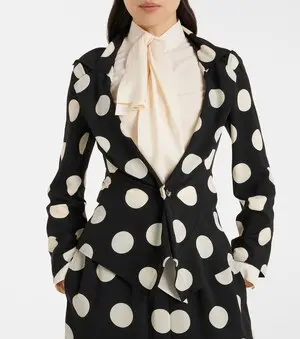 Junya Watanabe Polka-dot Georgette Blazer - Black