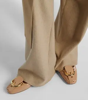 FERRAGAMO Oxide Patent Leather Ballet Flats - Beige