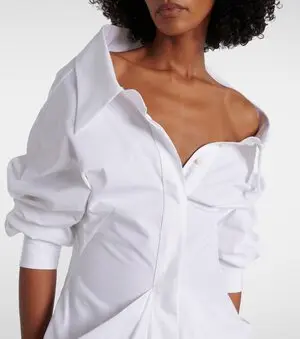 Givenchy Draped Cotton Poplin Shirt Dress