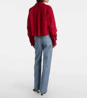 Loewe Trompe L'oeil Leather Straight Leg Pants