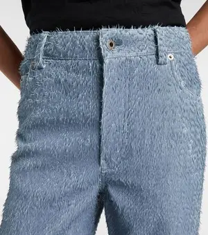 Loewe Trompe L'oeil Leather Straight Leg Pants