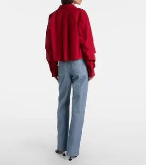 Loewe Trompe L'oeil Leather Straight Leg Pants