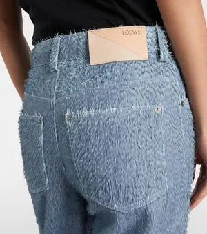 Loewe Trompe L'oeil Leather Straight Leg Pants