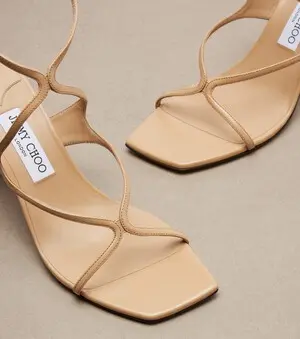 JIMMY CHOO Azie Leather Sandals - Beige