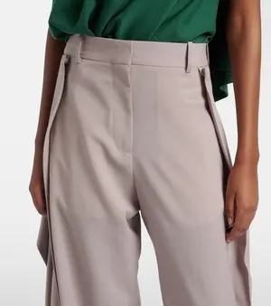 Loewe Draped Wool Wide-leg Pants