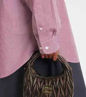 Miu Miu Striped Oversized Cotton Shirt - Red