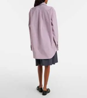 Miu Miu Striped Oversized Cotton Shirt - Red