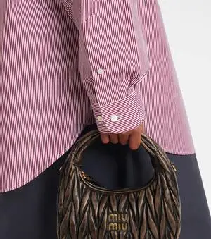 Miu Miu Striped Oversized Cotton Shirt - Red