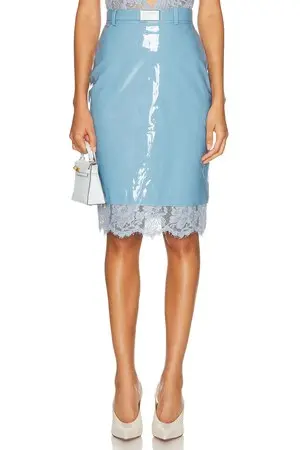 ROWEN ROSE Midi Skirt - Blue