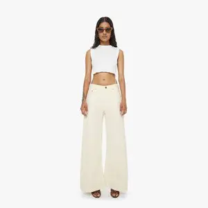 MOTHER Petite Wide Leg Jeans - White