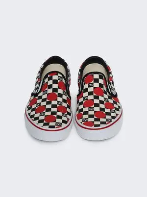 Valentino Garavani Vans Slip-on Sneaker With Vlogo Checkerboard And Polka Dot Detail - Red