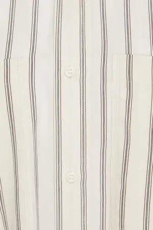 Brunello Cucinelli Bead-embellished Striped Twill Shirt