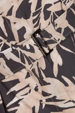 Brunello Cucinelli Belted Printed Cotton-poplin Midi Shirt Dress