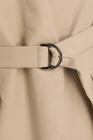 Brunello Cucinelli Belted Cotton And Linen-blend Twill Vest - Beige