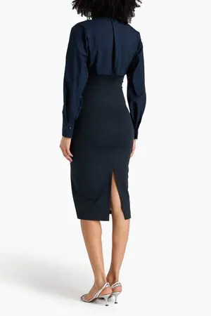 Brunello Cucinelli Cotton-poplin And Jersey Shirt Dress