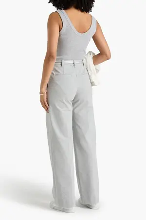Brunello Cucinelli Cotton-blend Jersey Wide-leg Pants - Light Gray