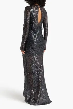 Brunello Cucinelli Sequin-embellished Crocheted Linen-blend Gown