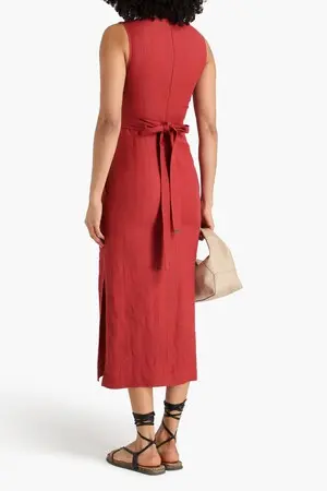 Brunello Cucinelli Wrap-effect Twill Midi Dress