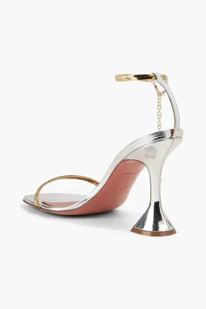 Amina Muaddi Henson Mirrored-leather Sandals