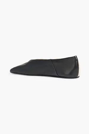 JIL SANDER Two-tone Leather Ballet Flats - Ivory
