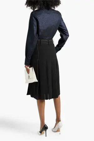 Victoria Beckham Crepe Midi Wrap Skirt