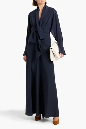 Victoria Beckham Bow-detailed Silk Gown