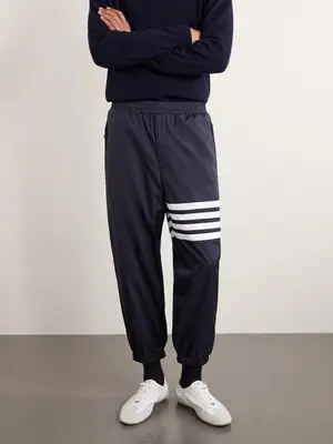 Thom Browne Tapered Striped Ripstop Sweatpants - Blue
