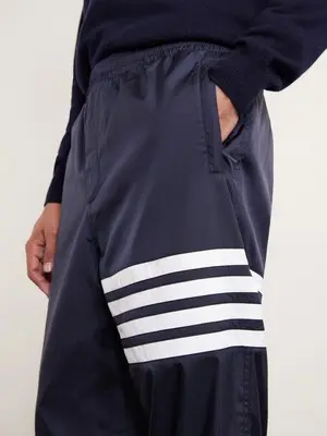 Thom Browne Tapered Striped Ripstop Sweatpants - Blue