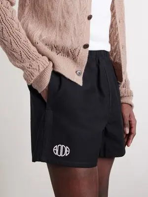 BODE Field Straight-leg Cotton-twill Shorts - Black