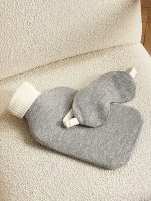 ALLUDE Wool And Cashmere-blend Hot Water Bottle Cover And Eye Mask Set - Gray