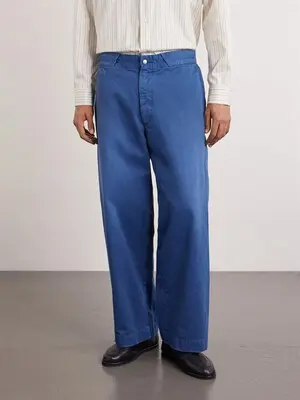 A.PRESSE Straight-leg Cotton-twill Trousers