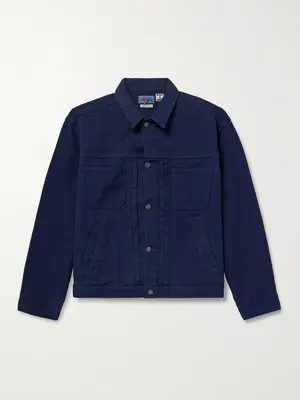 Blue Blue Japan Indigo-dyed Sashiko Cotton Trucker Jacket