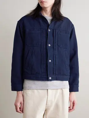 Blue Blue Japan Indigo-dyed Sashiko Cotton Trucker Jacket
