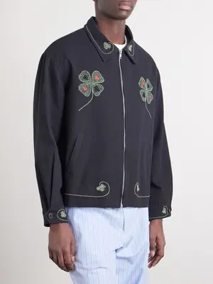 BODE Lucky Draw Embroidered Cotton-twill Blouson Jacket