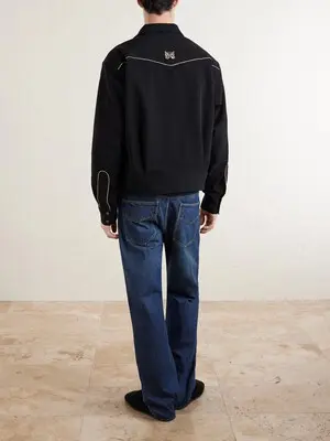 Needles Piping Cowboy Embroidered Jacket - Black