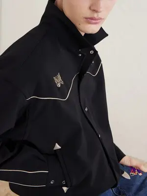 Needles Piping Cowboy Embroidered Jacket - Black