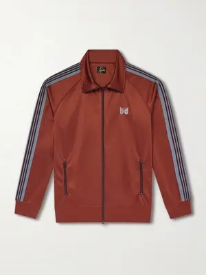 Needles Logo-embroidered Striped Jersey Track Jacket - Orange