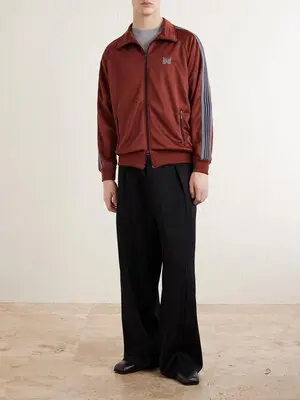 Needles Logo-embroidered Striped Jersey Track Jacket - Orange