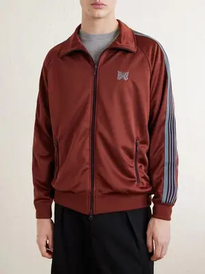 Needles Logo-embroidered Striped Jersey Track Jacket - Orange