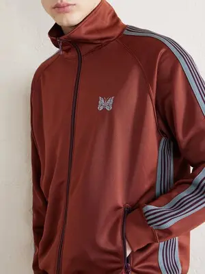 Needles Logo-embroidered Striped Jersey Track Jacket - Orange