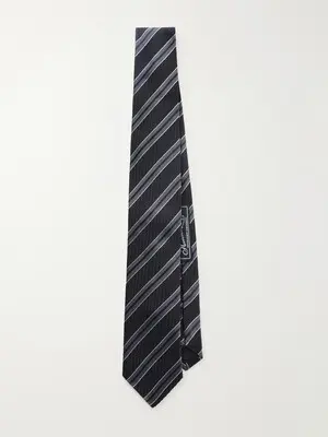 MFPEN Banquet 7cm Striped Silk-jacquard Tie - Gray