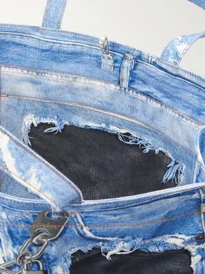 Acne Studios Trompe L'oeil Organic Cotton Tote Bag - Blue