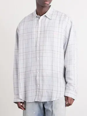 Acne Studios Embroidered Checked Jersey Shirt - Gray