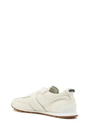 Brunello Cucinelli Panelled Leather Sneakers - Cream