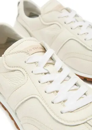Brunello Cucinelli Panelled Leather Sneakers - Cream