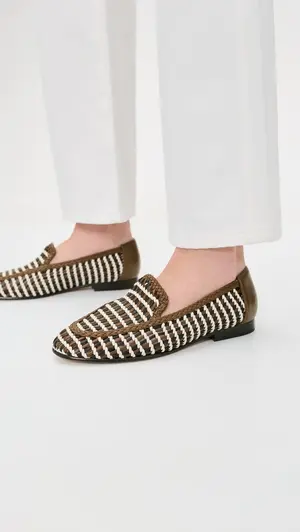Veronica Beard Prilla Woven Flats - Brown Multi
