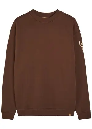 NOW YOU LIVE Logo-embroidered Cotton Sweatshirt - Brown