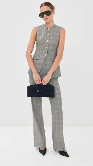Veronica Beard Lois Plaid Vest - Black Multi