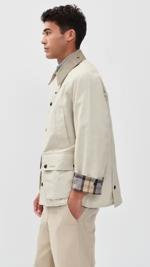 Barbour Oversized Bedale Cotton Jacket - Clay